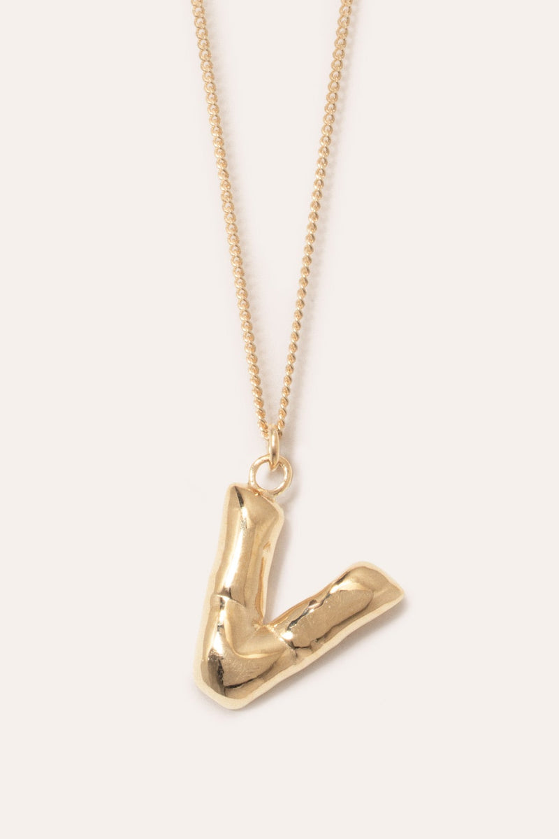 Initial Necklaces | Alphabet Jewellery | Letter V Necklace ...
