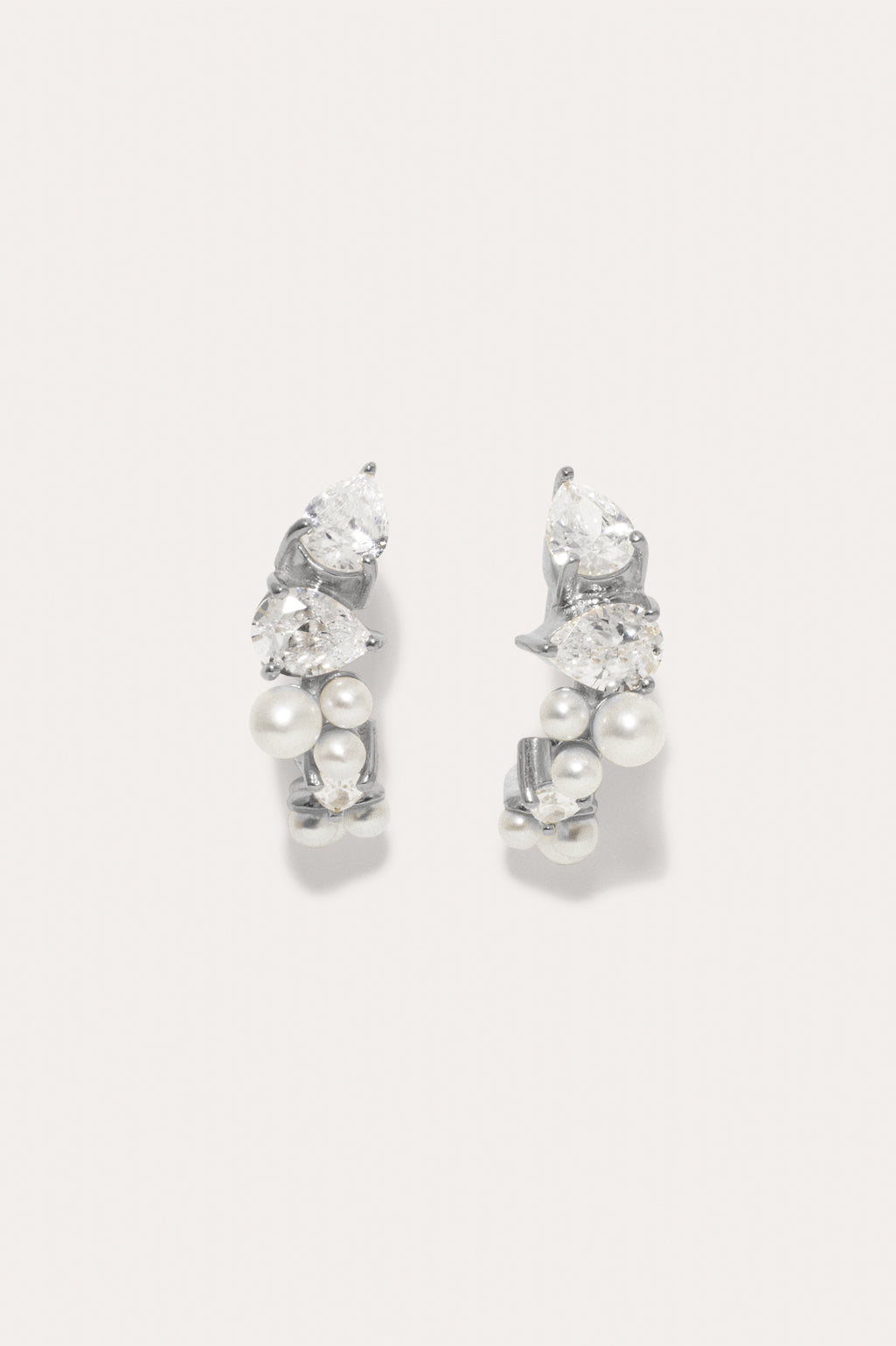 Chasing Shadows - Pearl and Zirconia Gold Vermeil Small Earrings ...